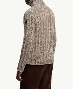 Moncler Wool Blend Bouclé Zip-up Cardigan