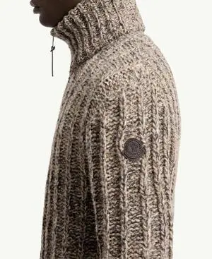 Moncler Wool Blend Bouclé Zip-up Cardigan