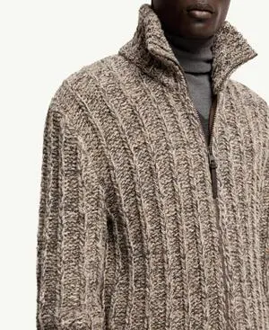 Moncler Wool Blend Bouclé Zip-up Cardigan