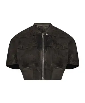 Rick Owens Tatlin Cropped Short-sleeve Jacket