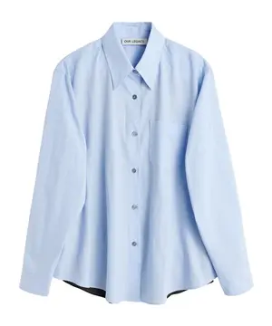 Our Legacy Contrast Striped Cotton Shirt - Blue