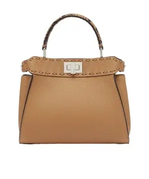 Fendi Cappuccino-colored Selleria Bag With 220hand-sewn Stitches
