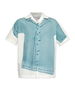 J.W.ANDERSON Trompe L'oeil-print Cotton Shirt - Blue