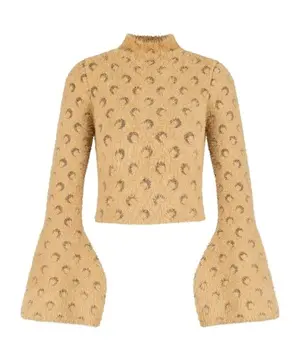 MARINE SERRE Moon Jacquard Knit - Beige