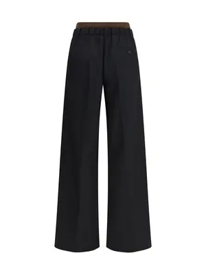 Loewe Wide-leg Pants With Ribbed Waistband