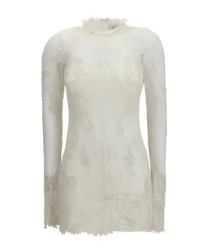 Blumarine Embroidered Lace Mini Dress