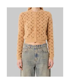 MARINE SERRE Classic Crew-neck Long-sleeve Cardigan
