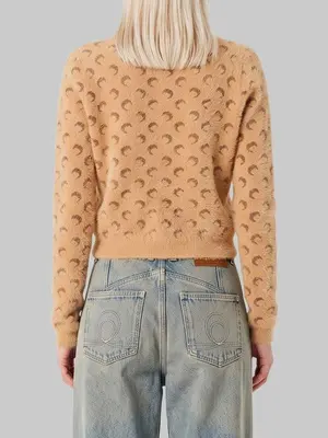 MARINE SERRE Classic Crew-neck Long-sleeve Cardigan