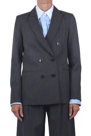 OTTOD'AME Striped Double-breasted Blazer