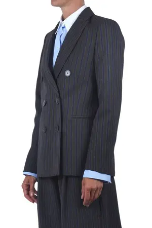 OTTOD'AME Striped Double-breasted Blazer