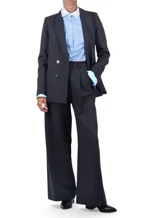OTTOD'AME Striped Double-breasted Blazer