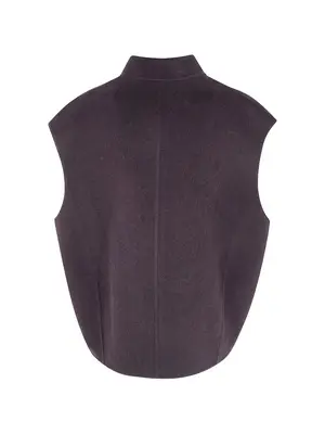 Soeur Stand Collar Wool Blend Sleeveless Vest