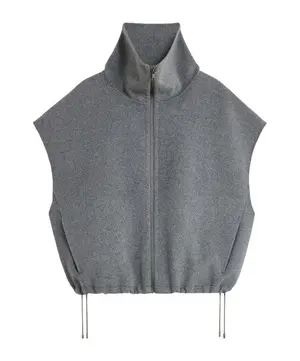 Soeur High Neck Wool Sleeveless Poncho Vest