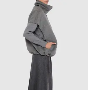 Soeur High Neck Wool Sleeveless Poncho Vest