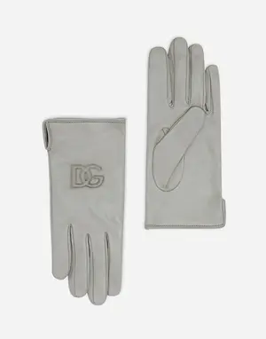 Dolce & Gabbana Logo-embossed Leather Gloves