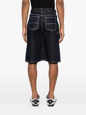 WRSTBHVR Contrast-stitch Denim Shorts