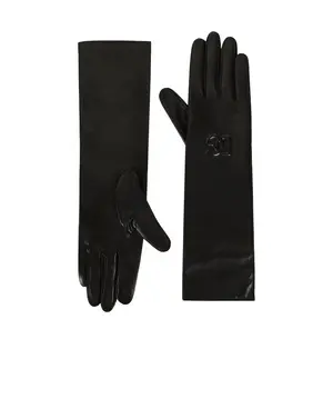 Dolce & Gabbana Embossed-logo Leather Gloves