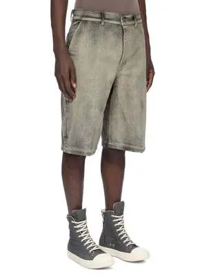 Rick Owens Washed-effect Knee-length Shorts