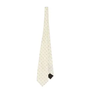 Dolce & Gabbana Polka-dot Jacquard Tie - Beige