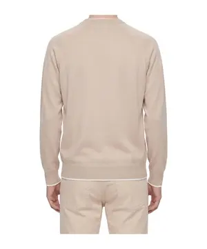 Eleventy Crewneck Raglan-sleeved Tipped-trim Jumper