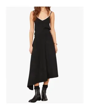 Officine Générale Asymmetric Panelled Midi Skirt - Black