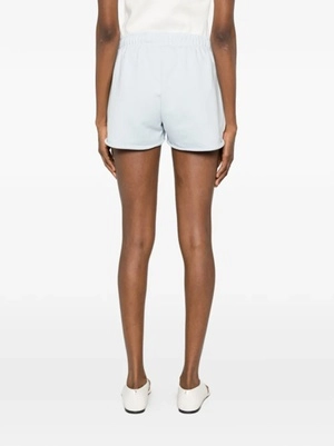 WRSTBHVR Itia Logo-embroidered Raw-edge Shorts