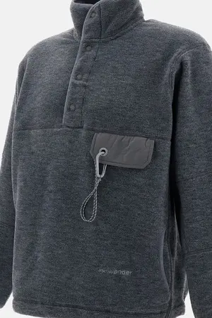 AND WANDER Fleece-knit Panelled Sweatshirt