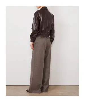 Officine Générale Collared Leather Bomber Jacket