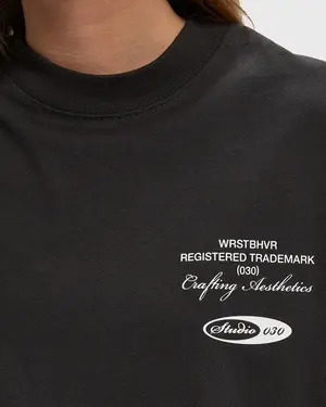 WRSTBHVR Studio V13 Logo-print Drop-shoulder T-shirt