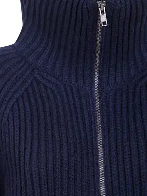 Soeur Jasper Zip Knitted Jacket - Navy Blue