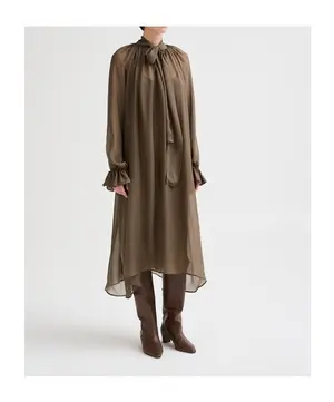ROBERTO COLLINA Silk Dress With Bow