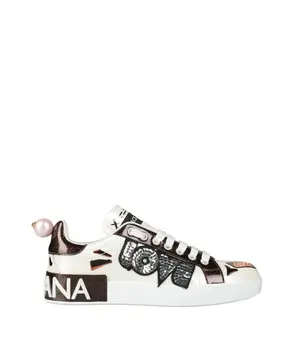 Dolce & Gabbana Multi-color Low-top Sneakers - White