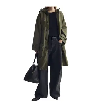 NILI LOTAN Hooded Multi-pocket Long Parka