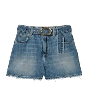 TWINSET Logo Denim Shorts