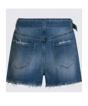 TWINSET Logo Denim Shorts