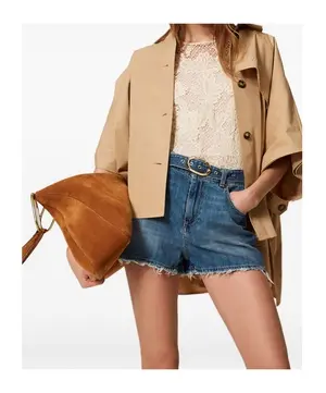 TWINSET Logo Denim Shorts
