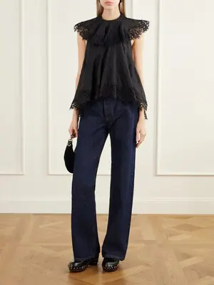 Zimmermann Lace-trimmed Voile Blouse