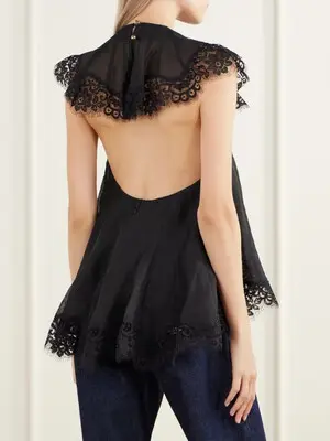 Zimmermann Lace-trimmed Voile Blouse