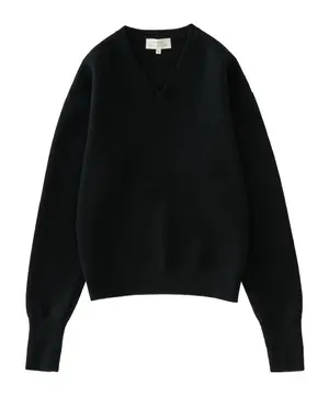 Studio Nicholson V-neck Long-sleeve Knit Top - Black
