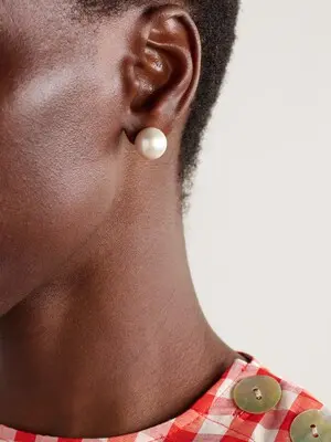 Sophie Bille Brahe 14-karat Recycled Gold Pearl Earrings