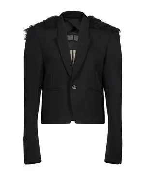 Rick Owens Fur-trim Tailored Blazer - Black
