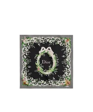Dior Lucky Médaillon 90 Square Scarf - Black Multicolor