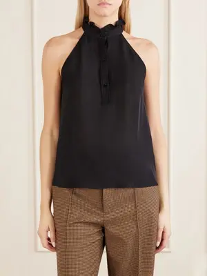NILI LOTAN Georgette Halterneck Blouse