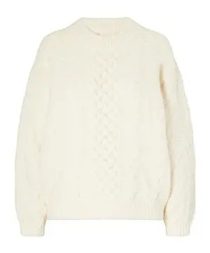 DÔEN Cable-knit Wool And Cashmere-blend Sweater - White