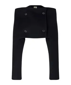 Khaite Cropped Double-breasted Wool-crepe Blazer