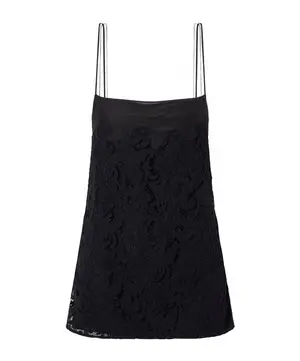Khaite Lace-trimmed Voile Tank