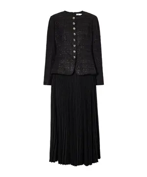 Simkhai Claudina Tweed Long-sleeve Dress