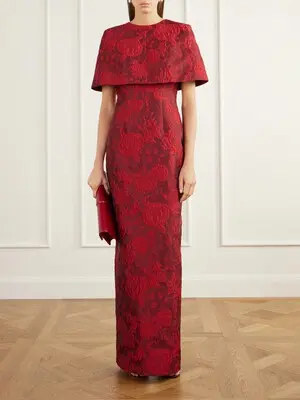 EMILIA WICKSTEAD Floral-cloqué Cape