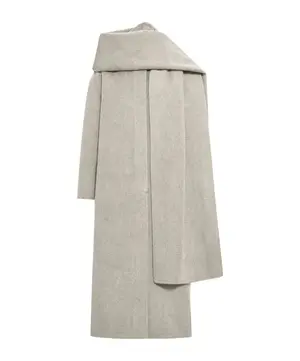 Soeur Draped Scarf-collar Oversized Wool Long Coat