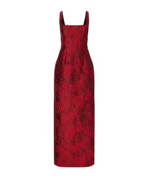 EMILIA WICKSTEAD Paneled Darted Floral-cloqué Gown